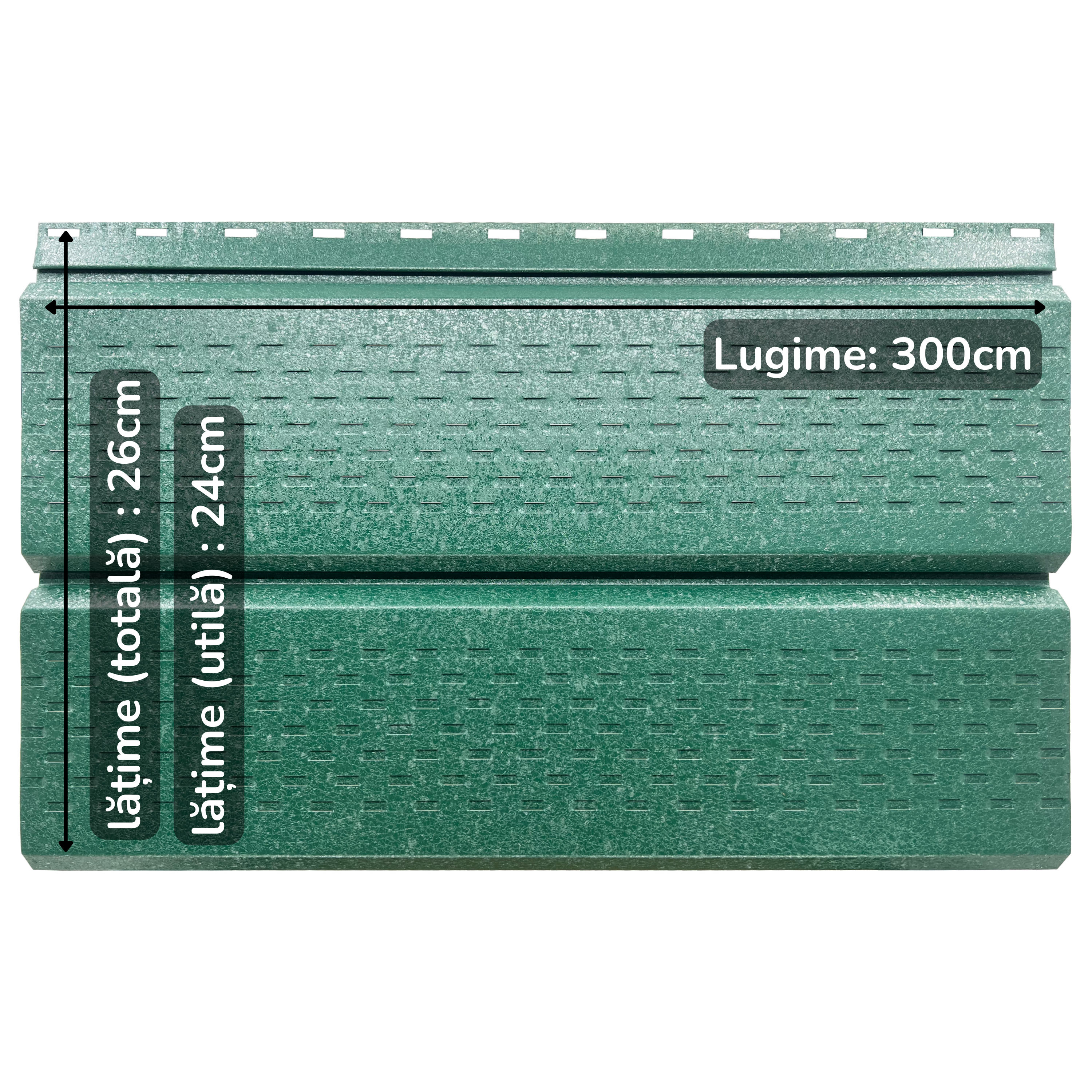 Lambriu Metalic Perforat Saturn, Verde Pin RAL 6005